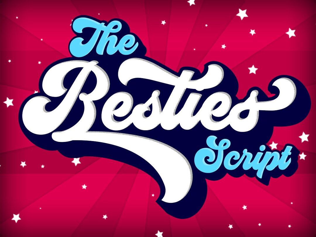 The Besties Script - Vintage Font, Retro Font, Procreate Font, Logo ...