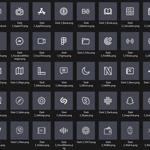 Dark IOS 16 App Icon Bundle, Ios App Icons, Ios Icons, Ios Icon Pack ...