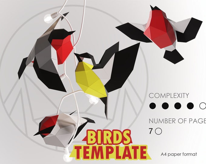 Papercraft quetzal, template, bird, animal, DIY PDF, FDX, Low Poly ...