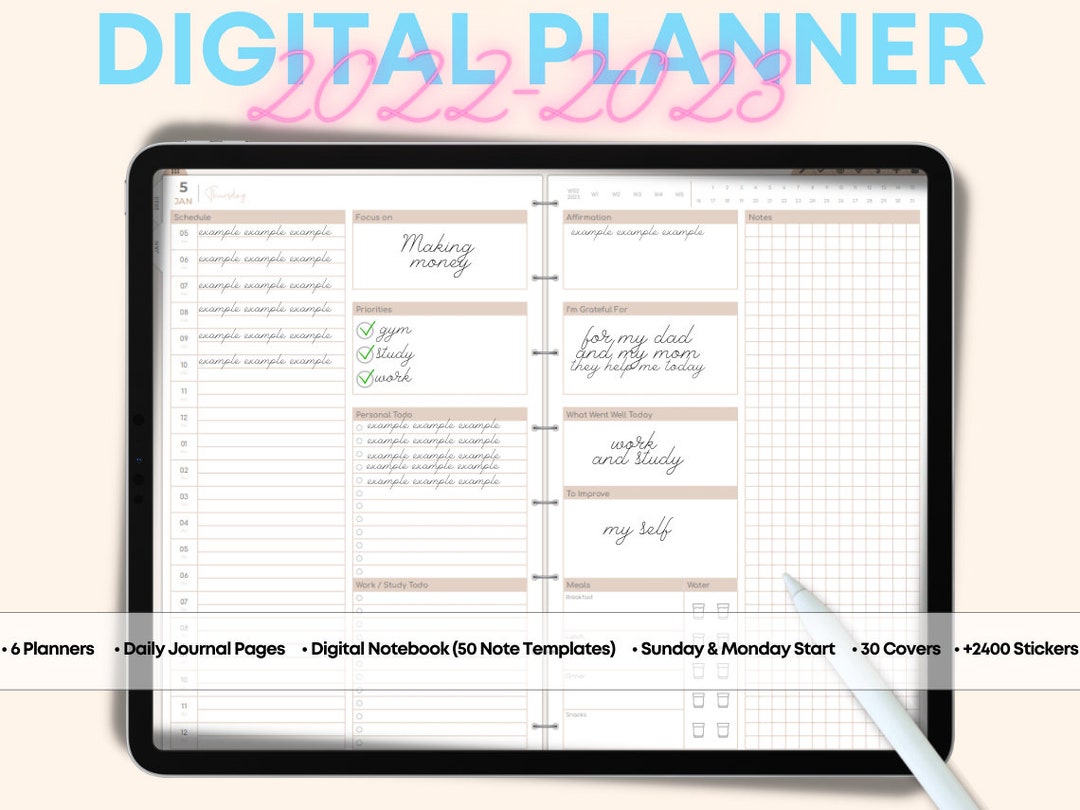 Digital Planner 2022 2023, Digital Planner Goodnotes, Digital Planner ...