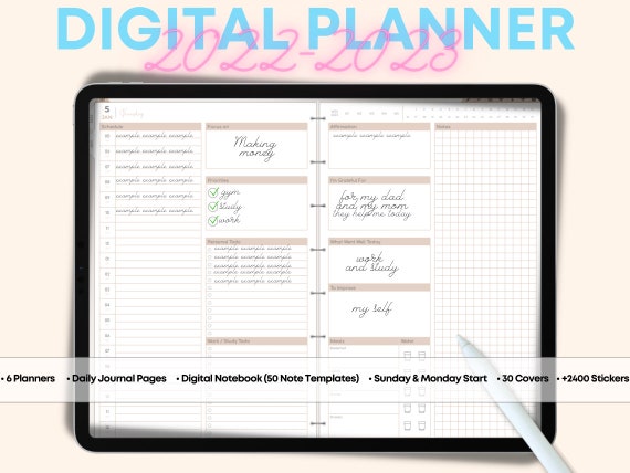 Digital Planner 2022 2023 Digital Planner Goodnotes Digital - Etsy