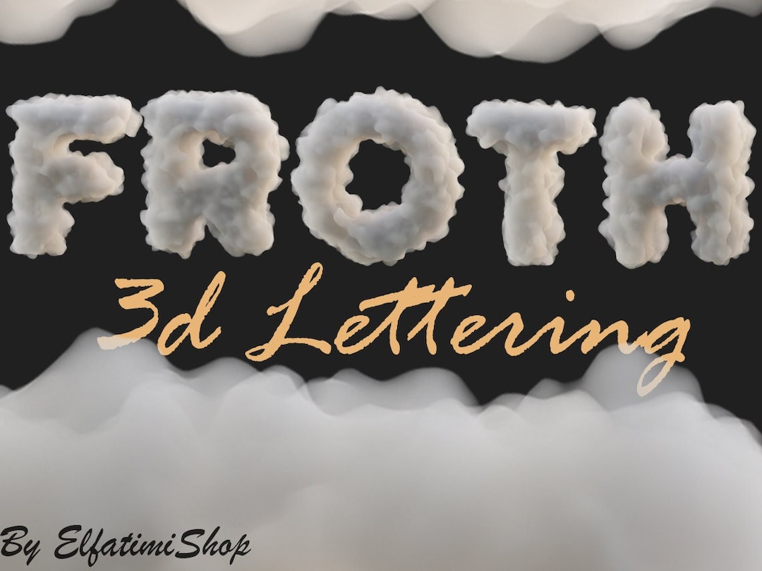 Froth 3D Lettering PNG, Smoke or Clouds Style 3D Image Letters - Etsy