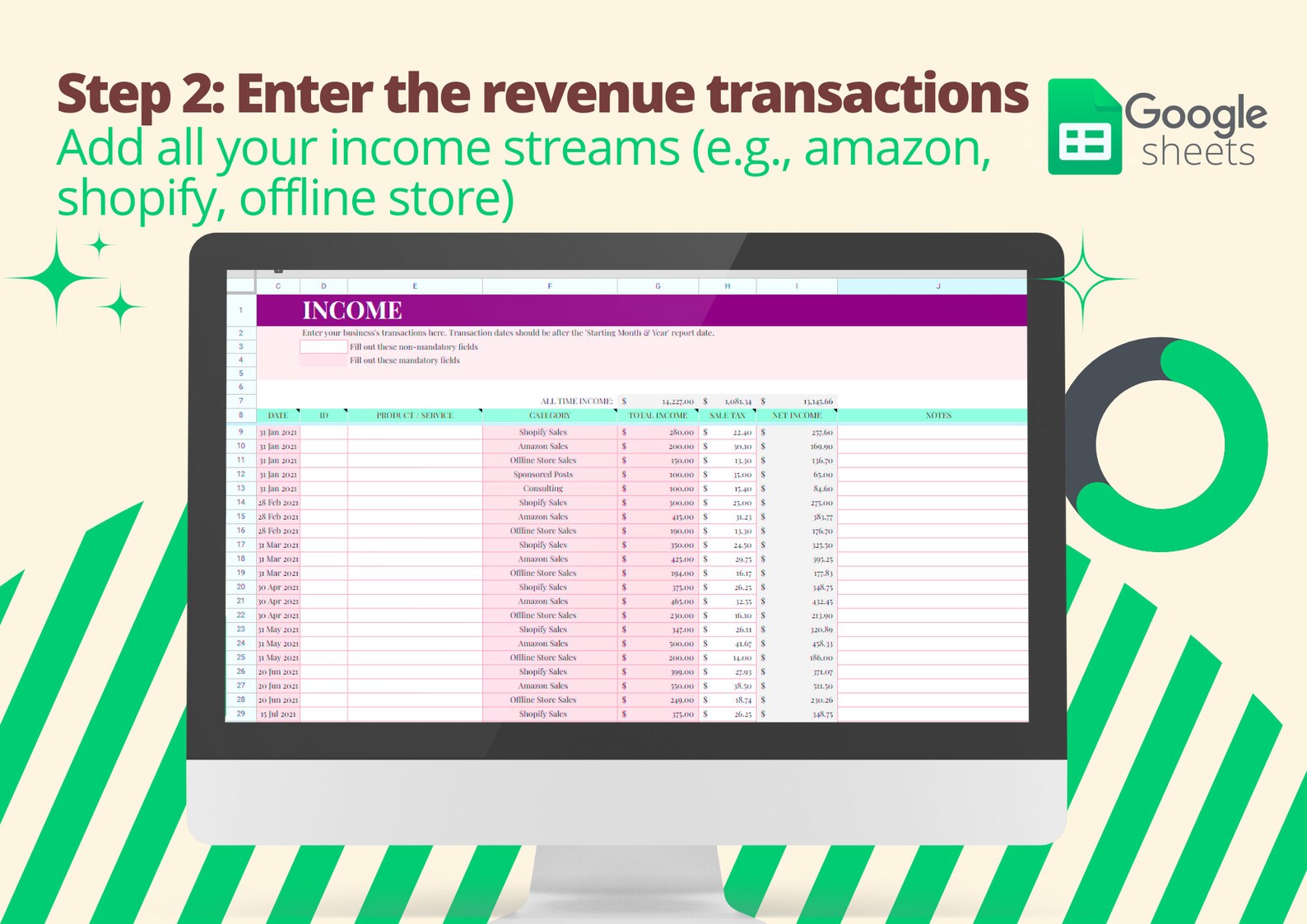 Easy Bookkeeping Template Small Business Bookkeeping - Etsy