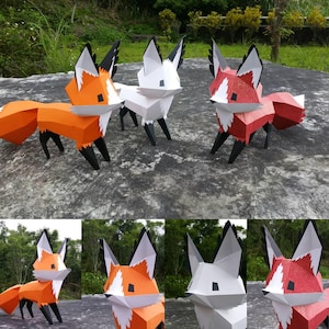 DIY Fox Papercraft PDF Template for Creating 3D Fox Paper Craft, Diy ...