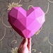 Heart Papercraftt, 3D Full Heart Sett, for Valentine's Day 3D Low Poly ...