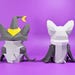 Halloween Bats Papercraft Low Poly, Wizard Bat, Female Bat, Bat SVG 3D ...