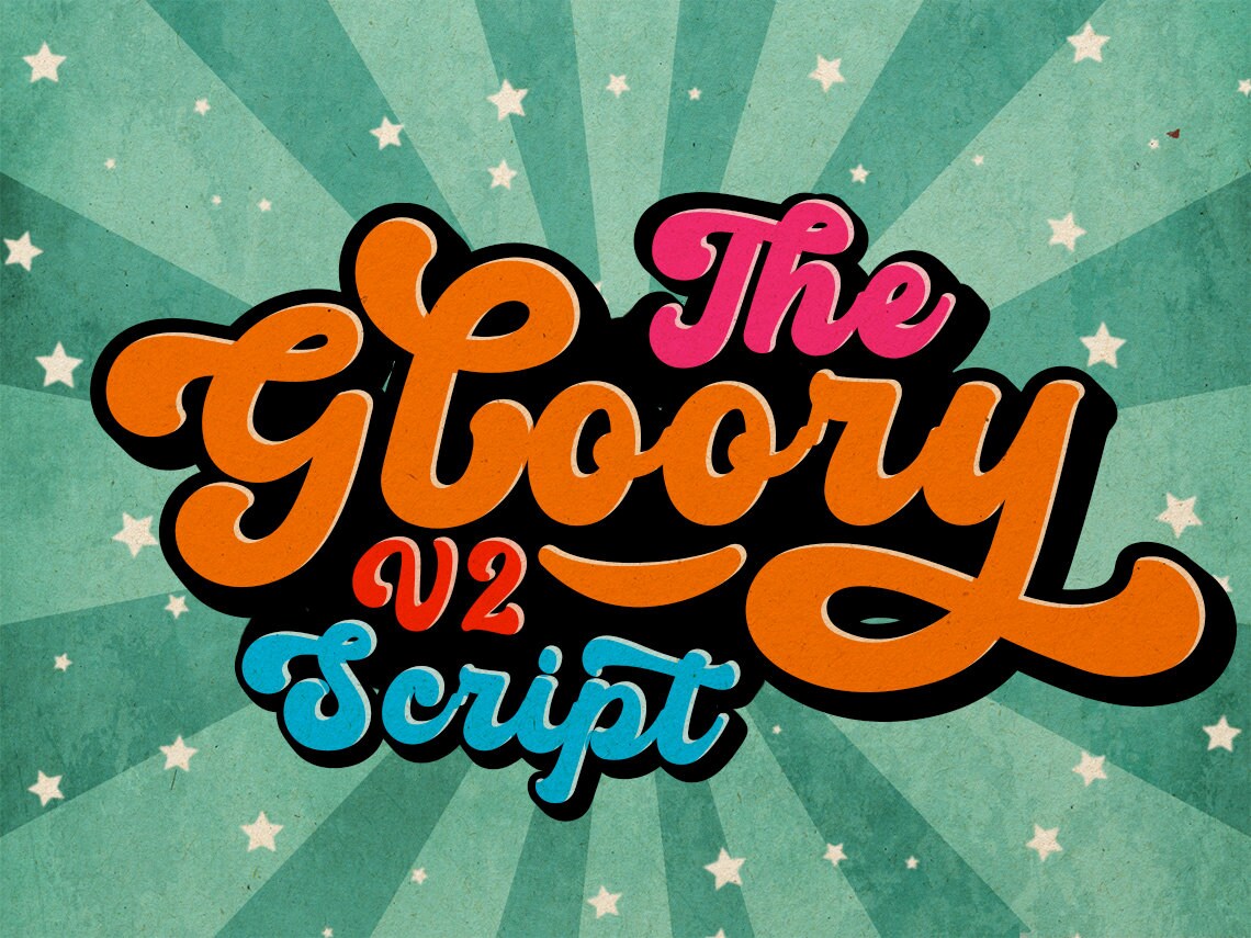 Gloory Font Script V2 OTF Retro Font Font Bundle Cricut - Etsy