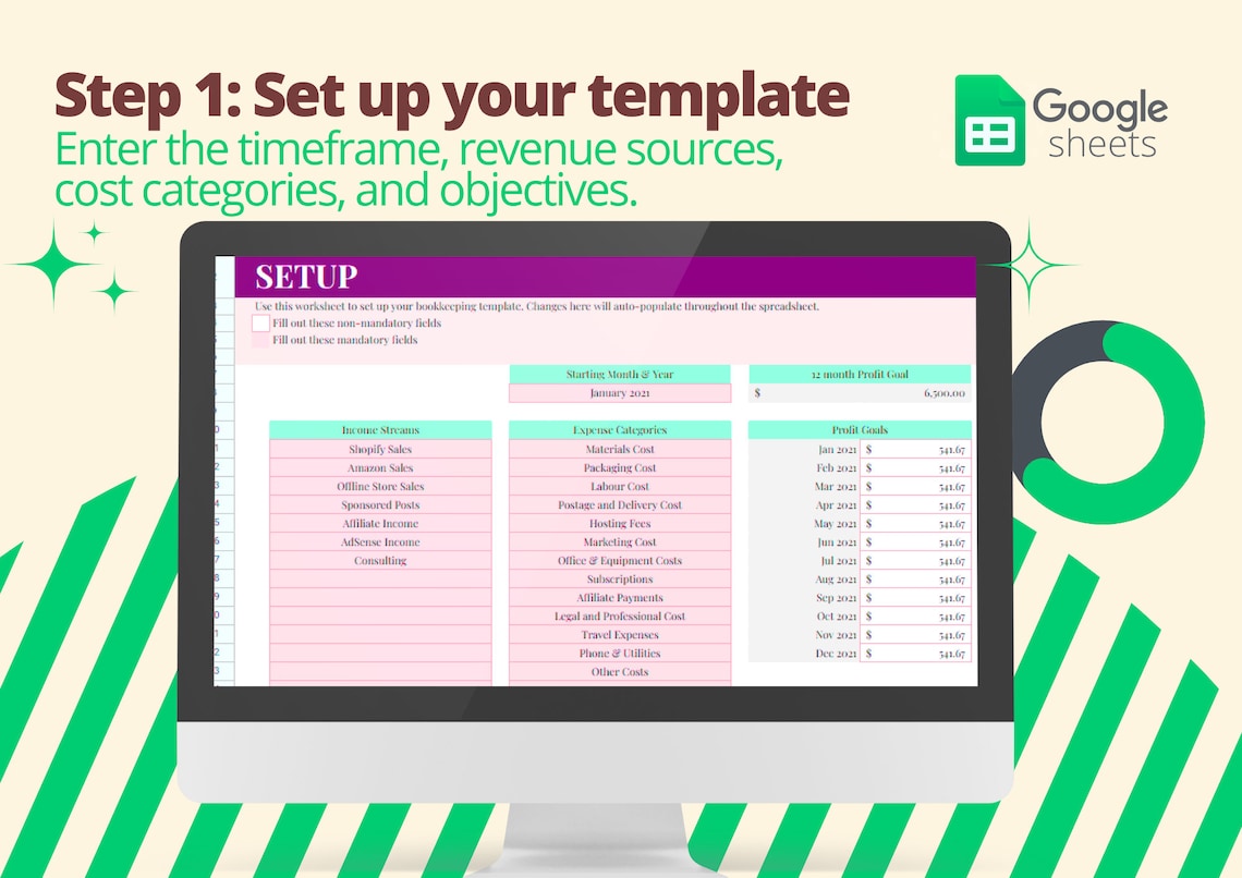 Easy Bookkeeping Template Small Business Bookkeeping - Etsy