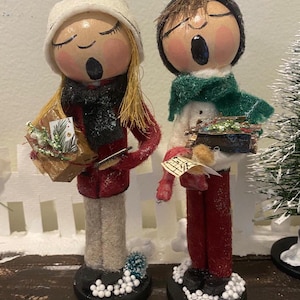Carolers With Wood Pile and Package - Etsy