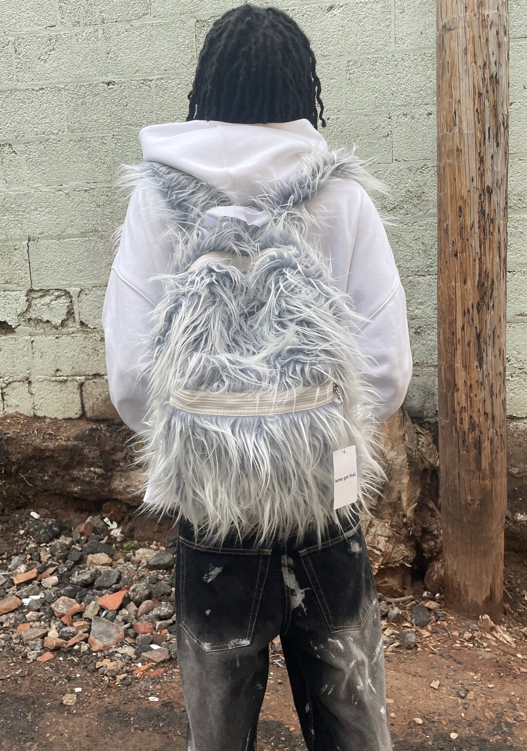 Minx Backpack (fur Backpack)- Blue Grey - Etsy