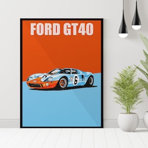 Ford GT40 Gulf Livery Poster Racing Icons: Le Mans Prototypes Wall Art ...