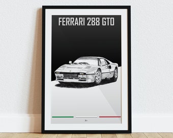 Ferrari F40 Poster White 1980s Classic Supercars Wall Art - Etsy