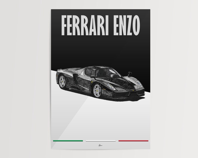 Ferrari Enzo Poster Black 2000s Modern Supercars Wall Art - Etsy