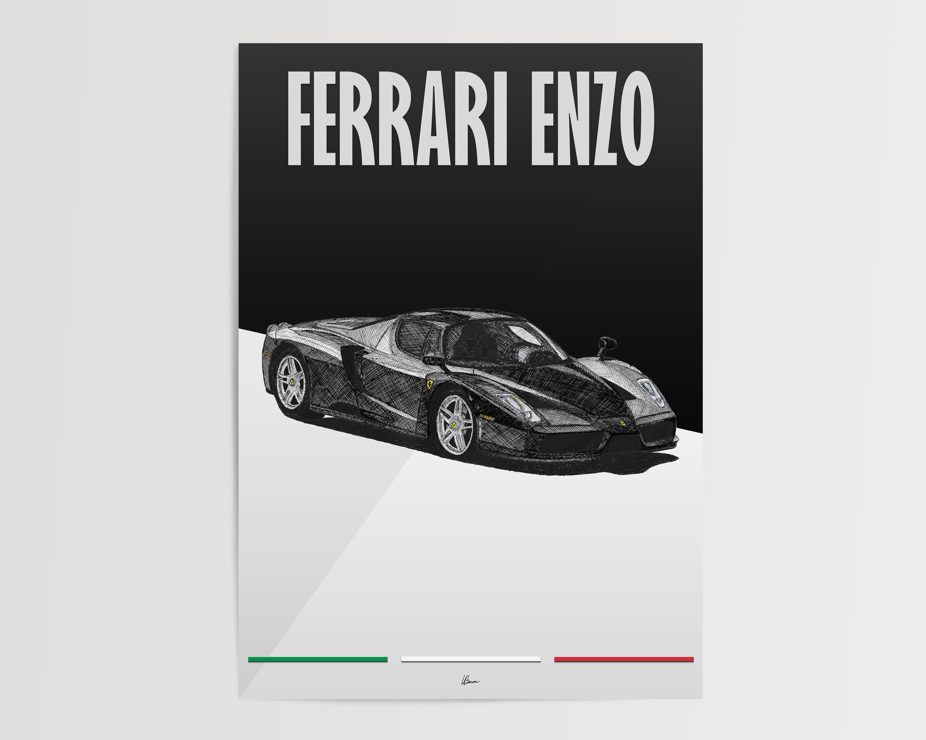 Ferrari Enzo Poster Black 2000s Modern Supercars Wall Art - Etsy