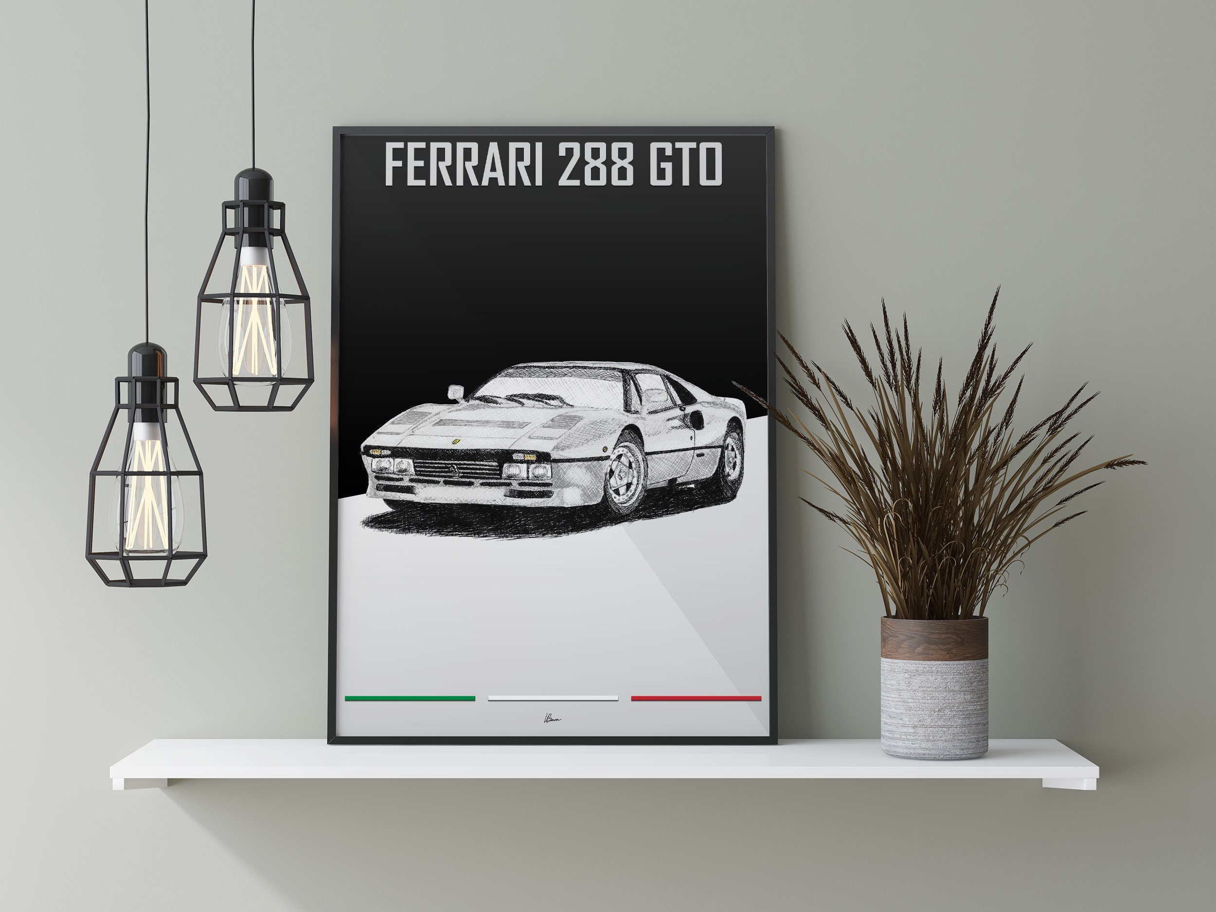 Ferrari 288 GTO Poster White 1980s Classic Supercars Wall Art - Etsy