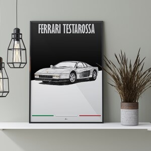 Ferrari Testarossa Poster White 1980s Classic Supercars Wall Art - Etsy