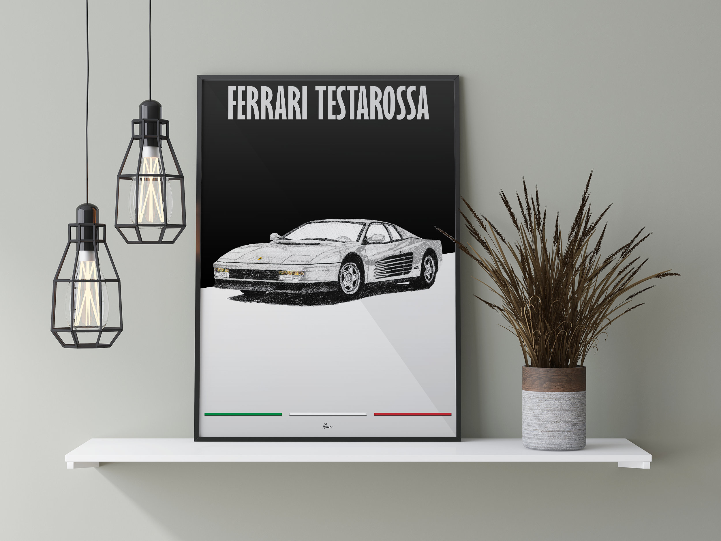 Ferrari Testarossa Poster White 1980s Classic Supercars Wall Art - Etsy