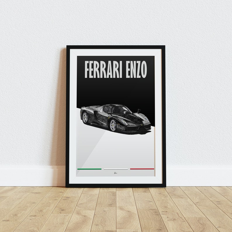 Ferrari Enzo Poster Black 2000s Modern Supercars Wall Art - Etsy