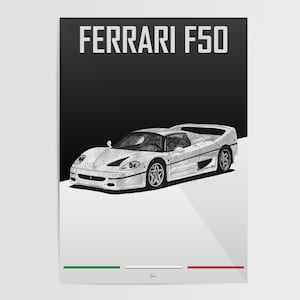 Ferrari F50 Poster Weiß 1990s Classic Supercars Wall Art - Etsy.de