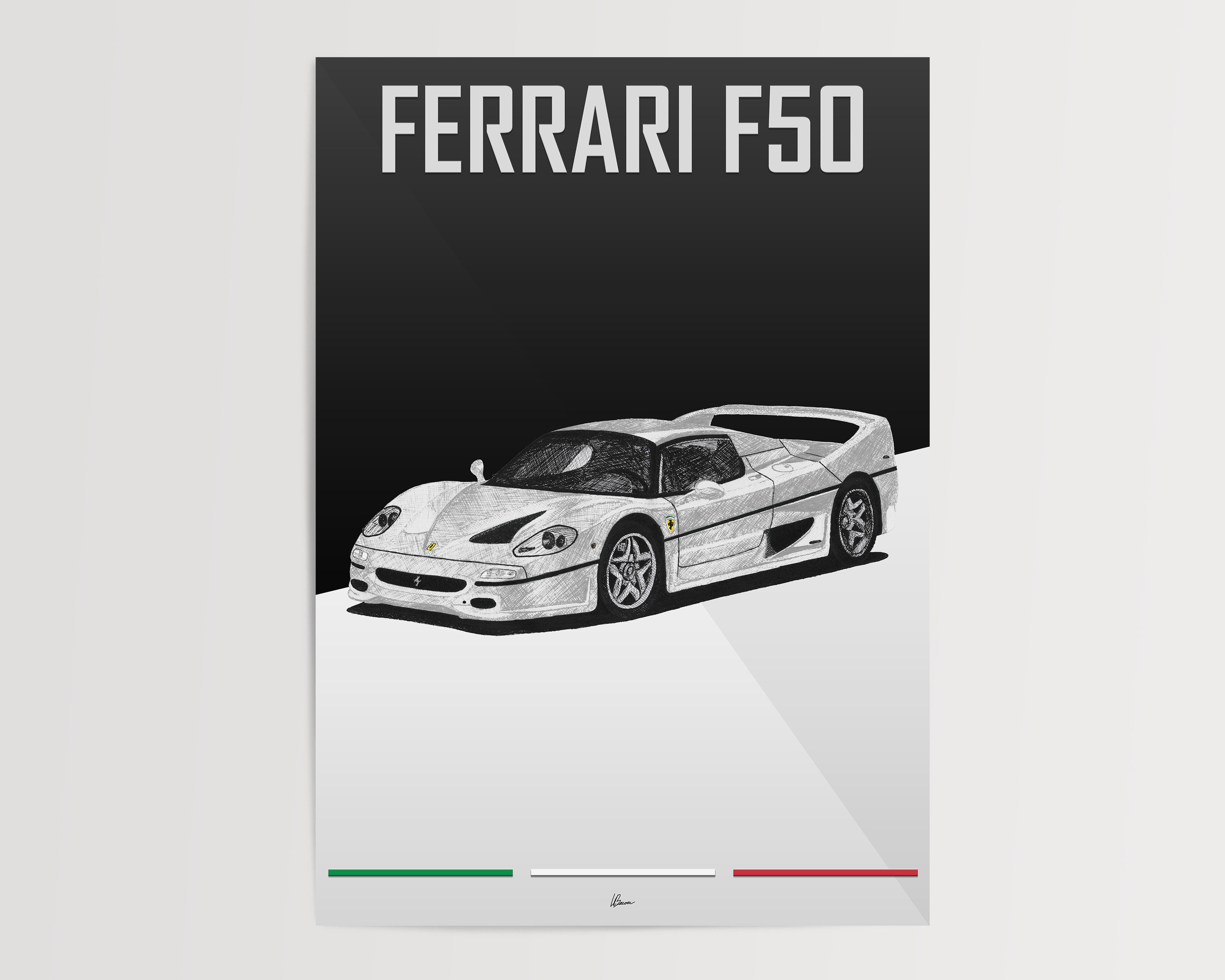 Ferrari F50 Poster Weiß 1990s Classic Supercars Wall Art - Etsy.de
