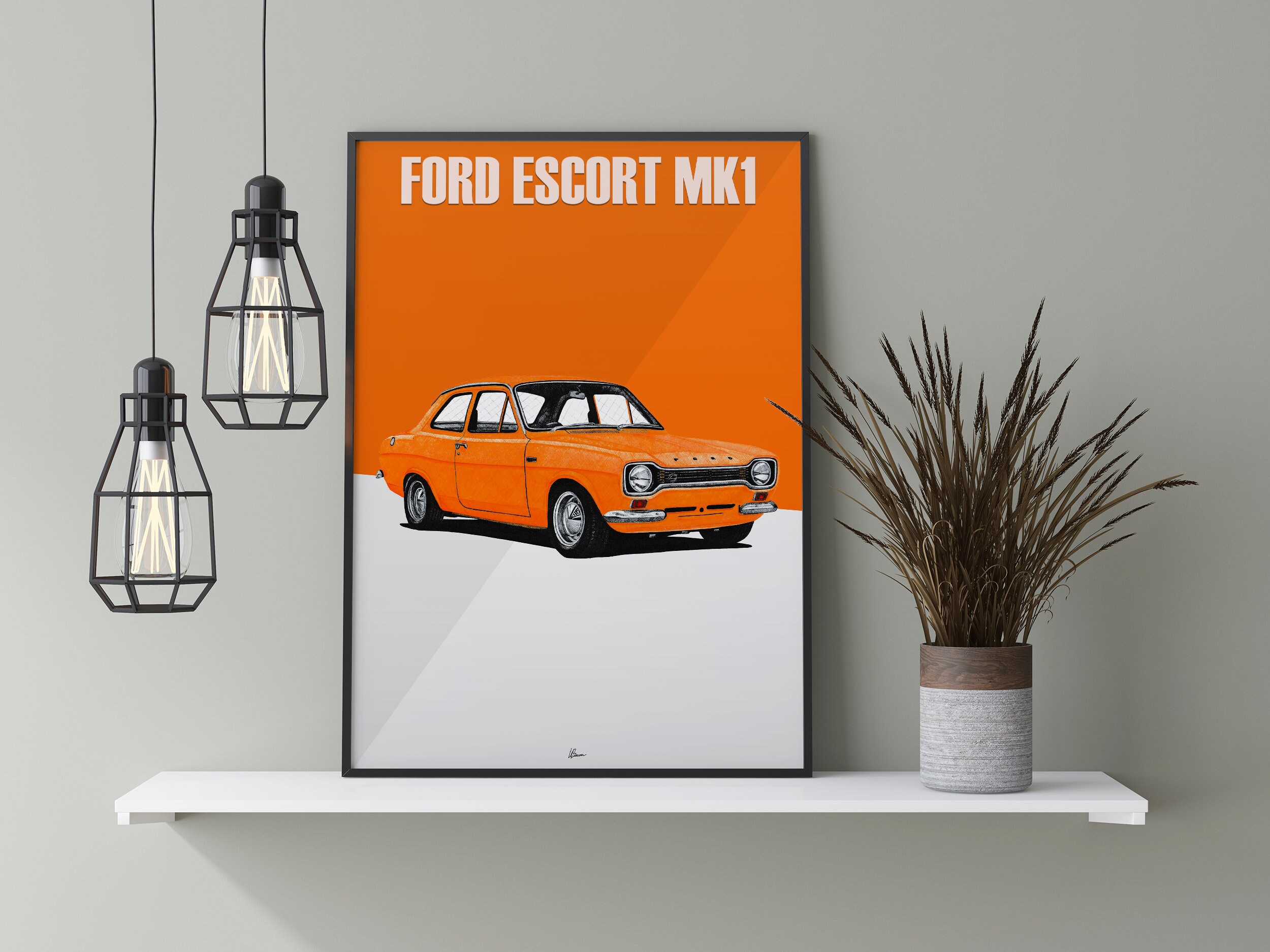 Ford Escort Mk1 Poster Orange 1960s Classics Wall Art - Etsy