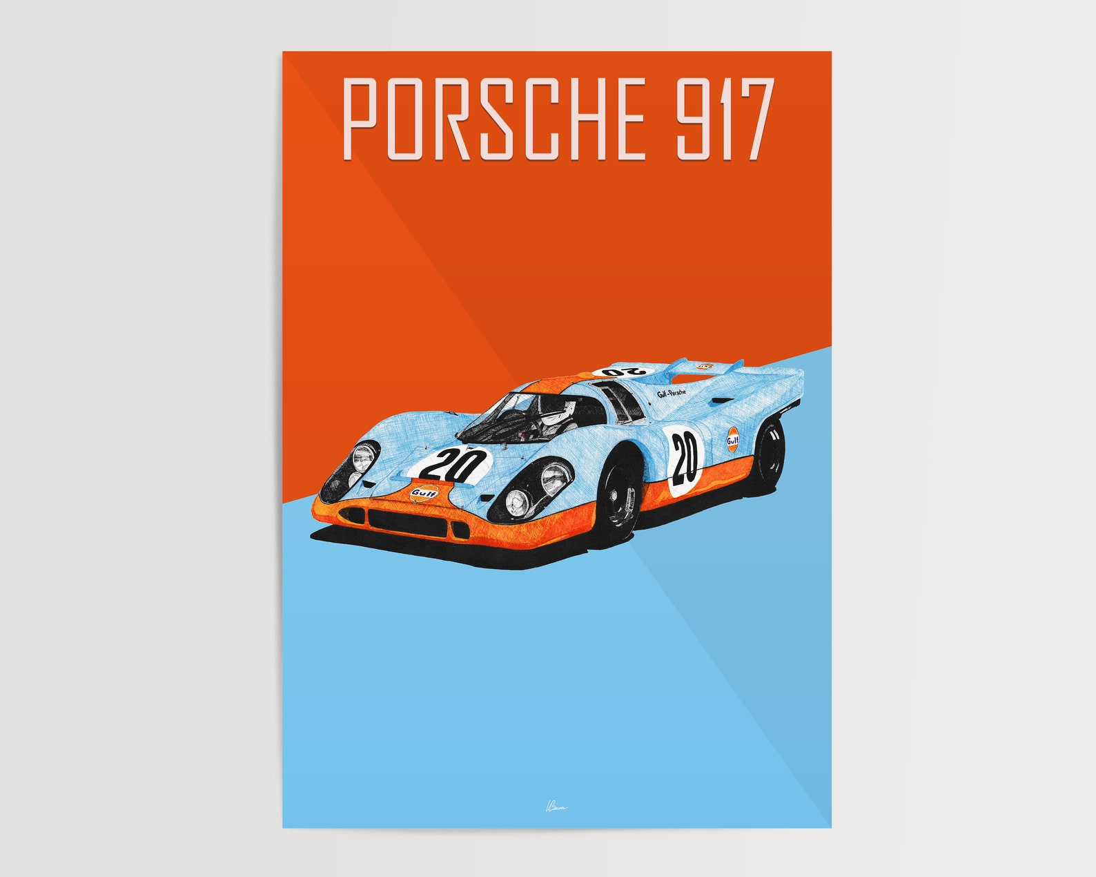 Porsche 917 Gulf Livery Poster Racing Icons: Le Mans Prototypes Wall ...
