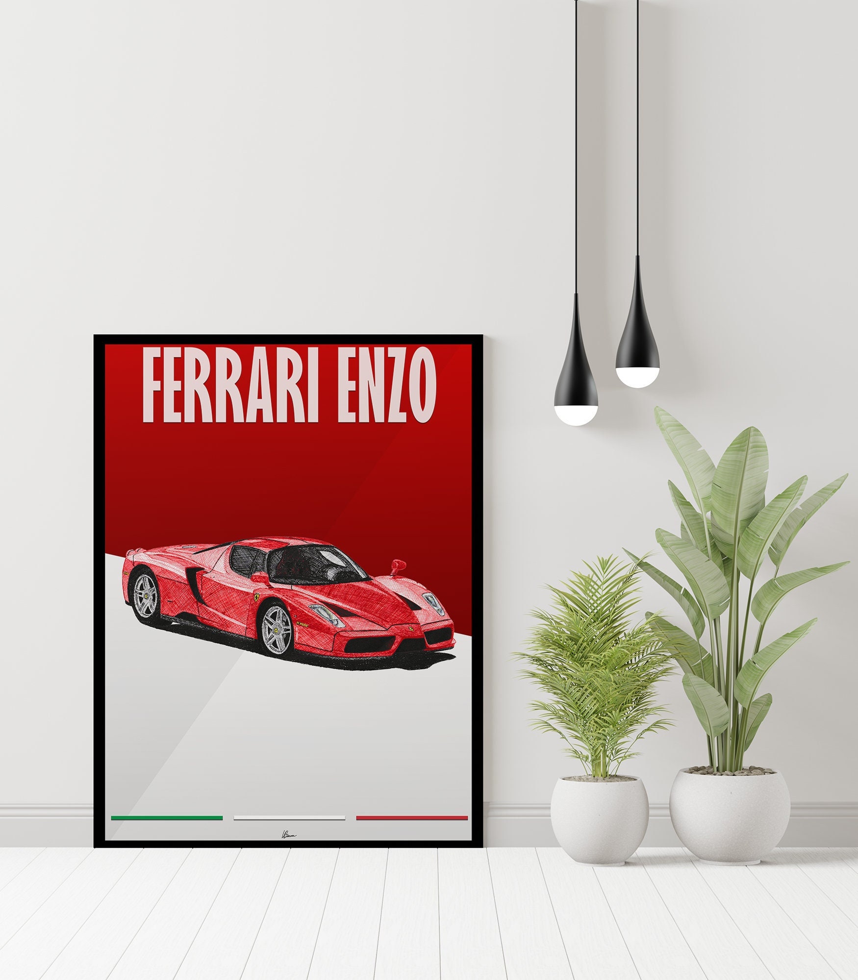 Ferrari Enzo Poster Red 2000s Modern Supercars Wall Art - Etsy