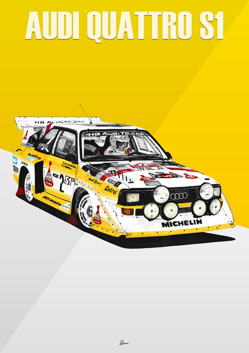 Audi Quattro S1 Poster Racing Icons: Rally Wall Art - Etsy