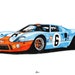 Ford GT40 Gulf Livery Print Racing Icons: Le Mans Prototypes Wall Art ...