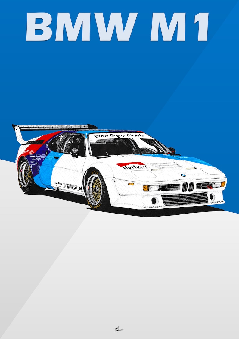 BMW M1 Poster Racing Icons: Procar Wall Art - Etsy