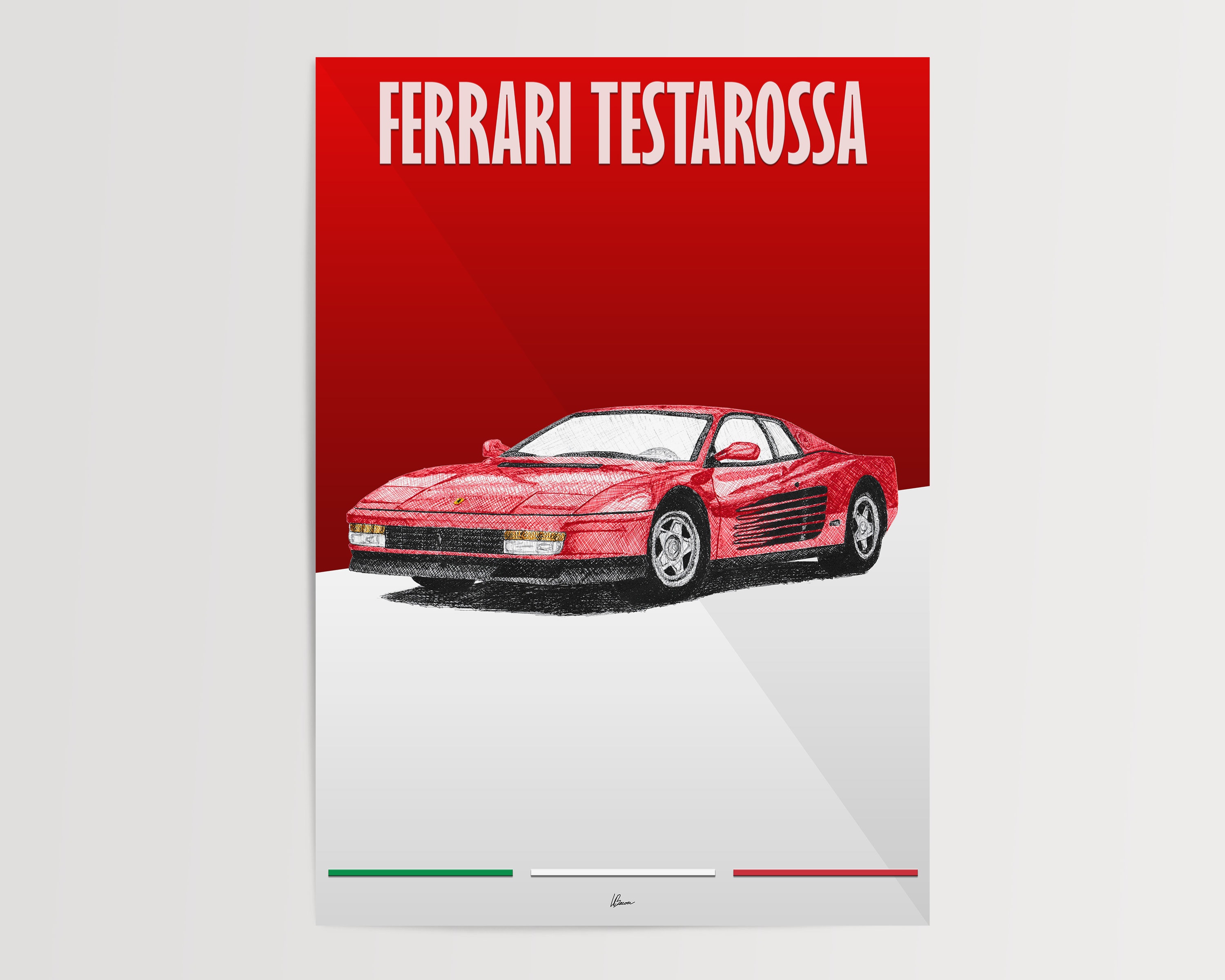 Ferrari Testarossa Poster Red 1980s Classic Supercars Wall Art - Etsy