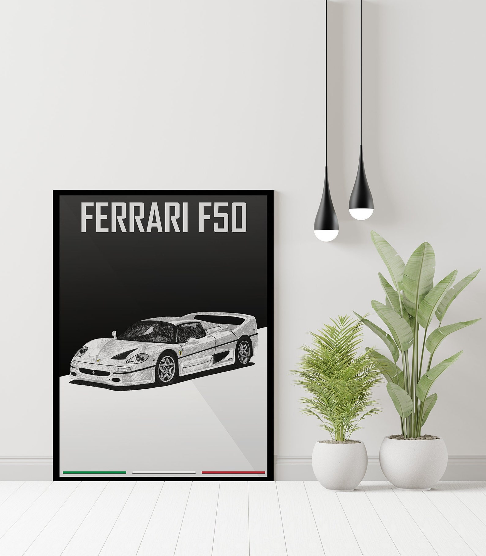 Ferrari F50 Poster Weiß 1990s Classic Supercars Wall Art - Etsy.de