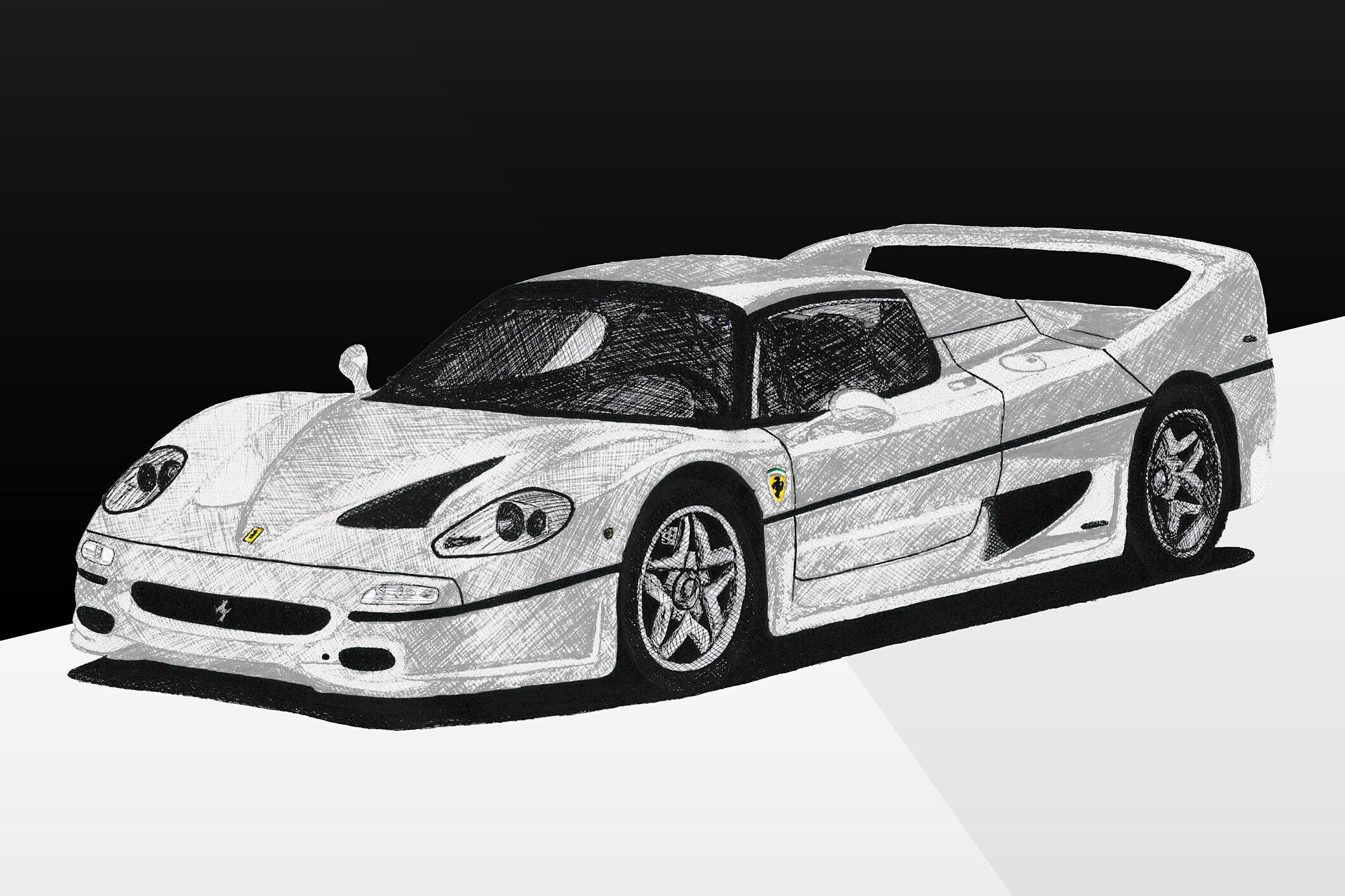 Ferrari F50 Poster White 1990s Classic Supercars Wall Art - Etsy Australia