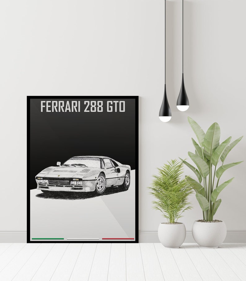 Ferrari 288 GTO Poster White 1980s Classic Supercars Wall Art - Etsy