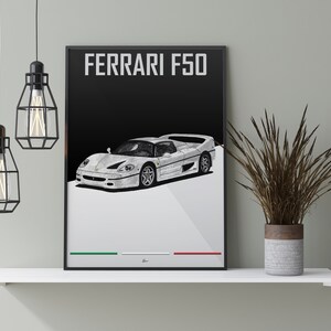 Ferrari F50 Poster Weiß 1990s Classic Supercars Wall Art - Etsy.de