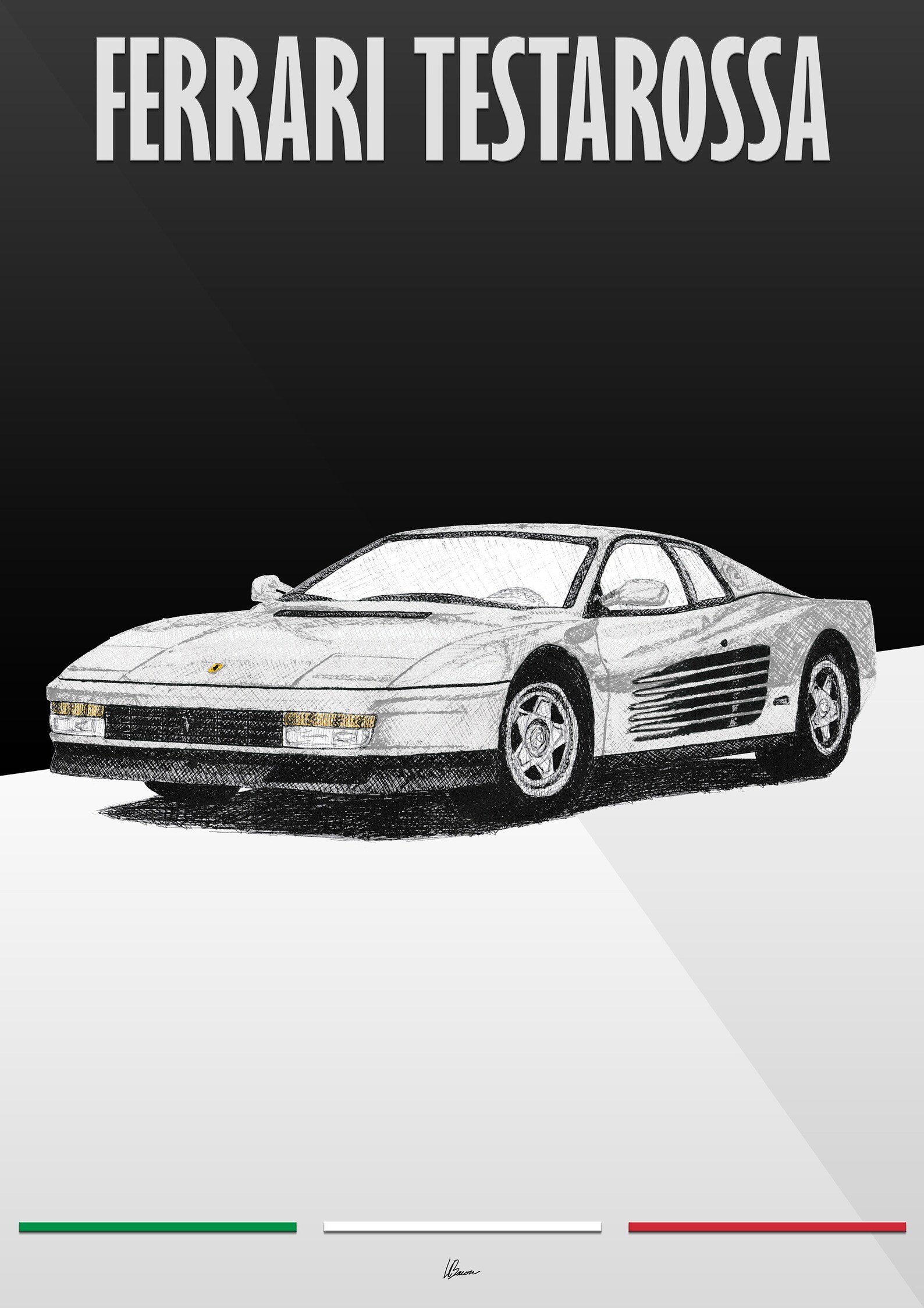 Ferrari Testarossa Poster White 1980s Classic Supercars Wall Art - Etsy