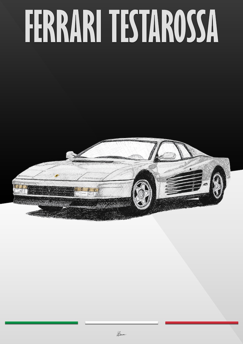Ferrari Testarossa Poster White 1980s Classic Supercars Wall Art - Etsy