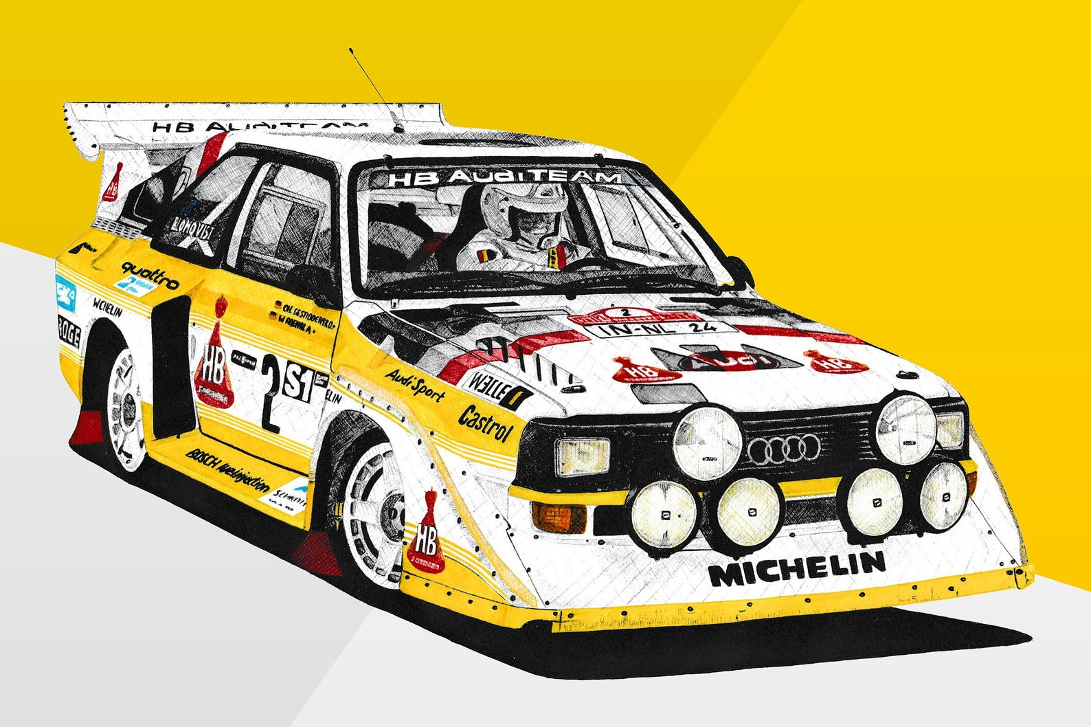 Audi Quattro S1 Poster Racing Icons: Rally Wall Art - Etsy