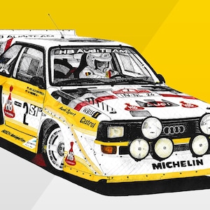 Audi Quattro S1 Poster Racing Icons: Rally Wall Art - Etsy