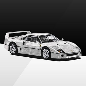 Ferrari F40 Poster White 1980s Classic Supercars Wall Art - Etsy