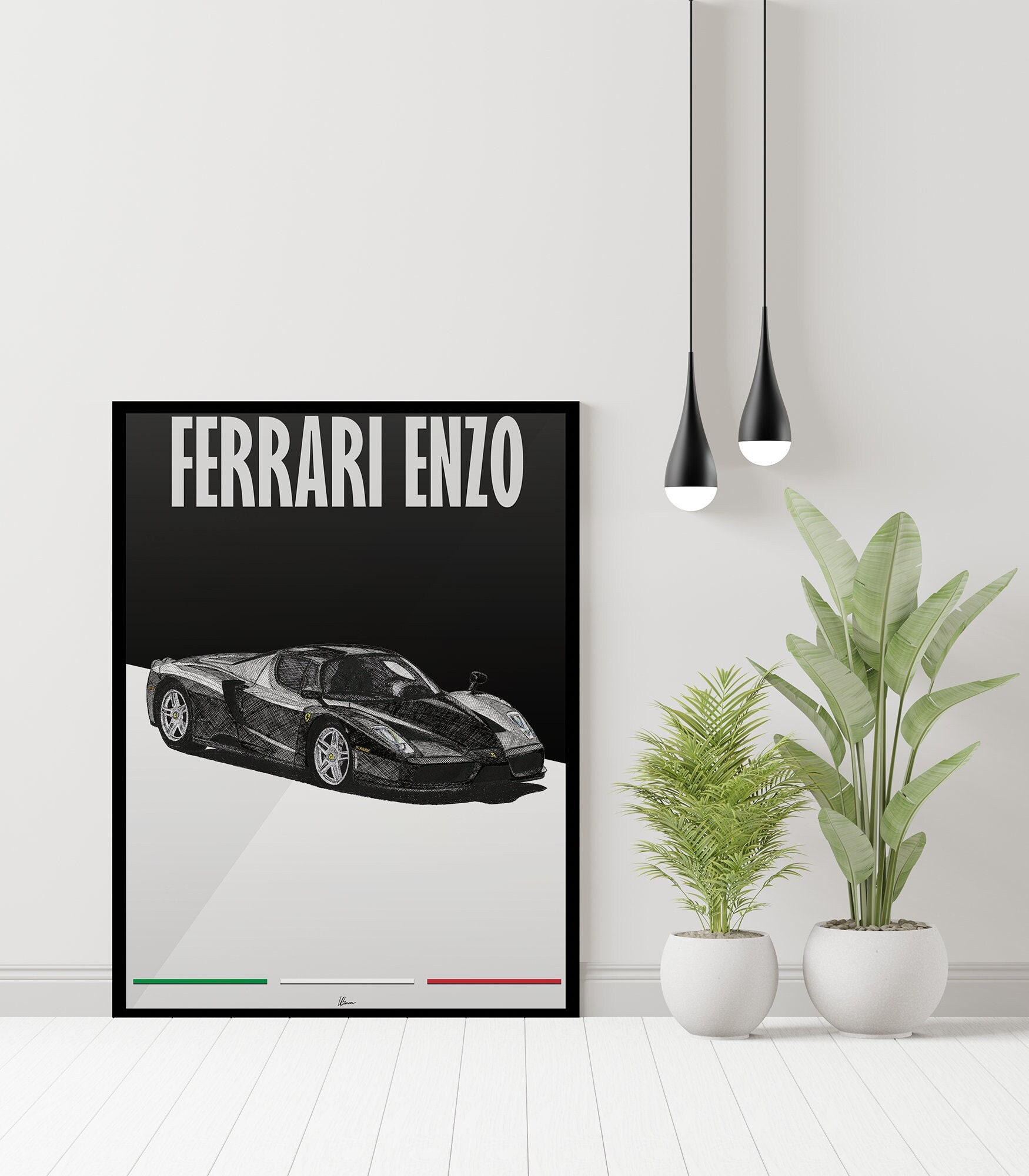 Ferrari Enzo Poster Black 2000s Modern Supercars Wall Art - Etsy