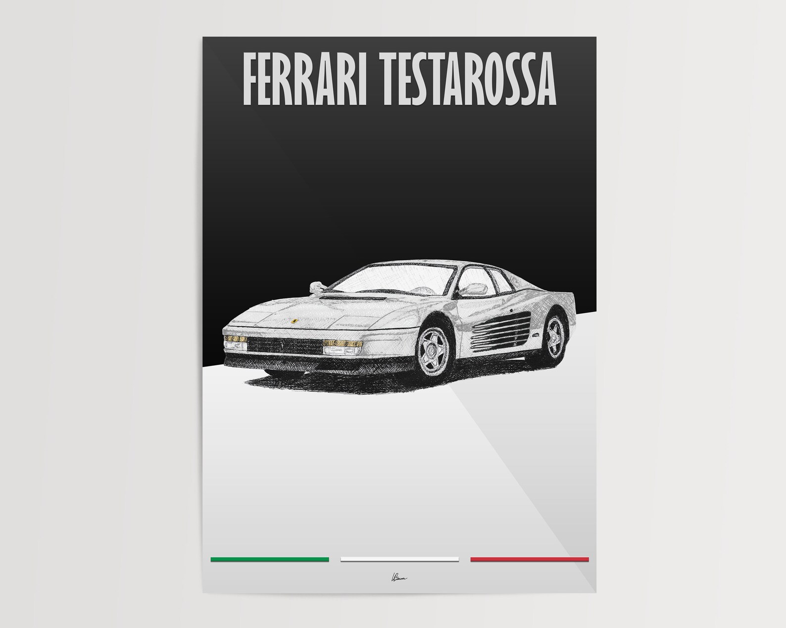 Ferrari Testarossa Poster White 1980s Classic Supercars Wall Art - Etsy
