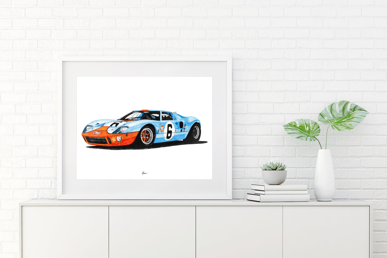 Ford GT40 Gulf Livery Print Racing Icons: Le Mans Prototypes Wall Art ...