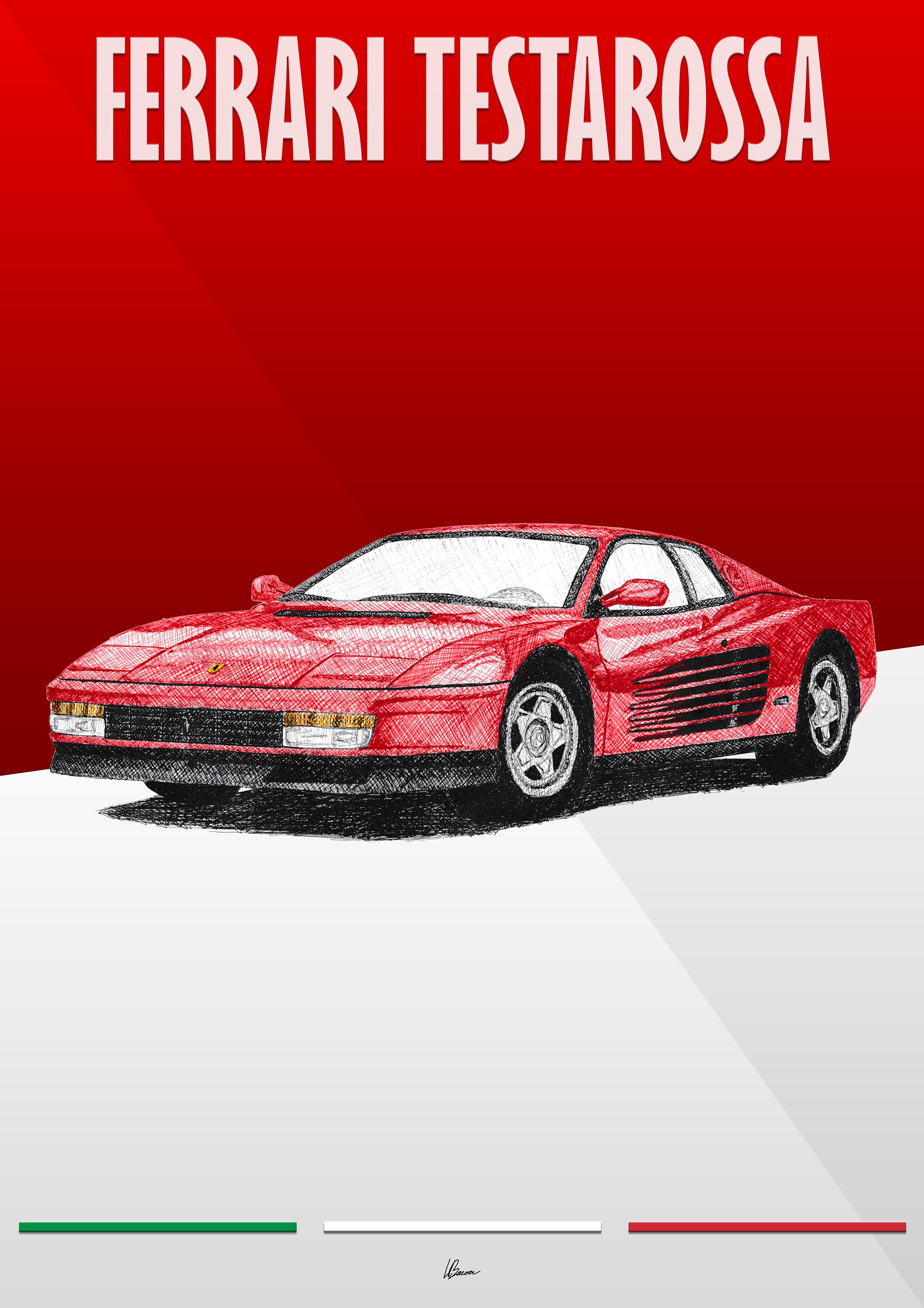 Ferrari Testarossa Poster Red 1980s Classic Supercars Wall Art - Etsy