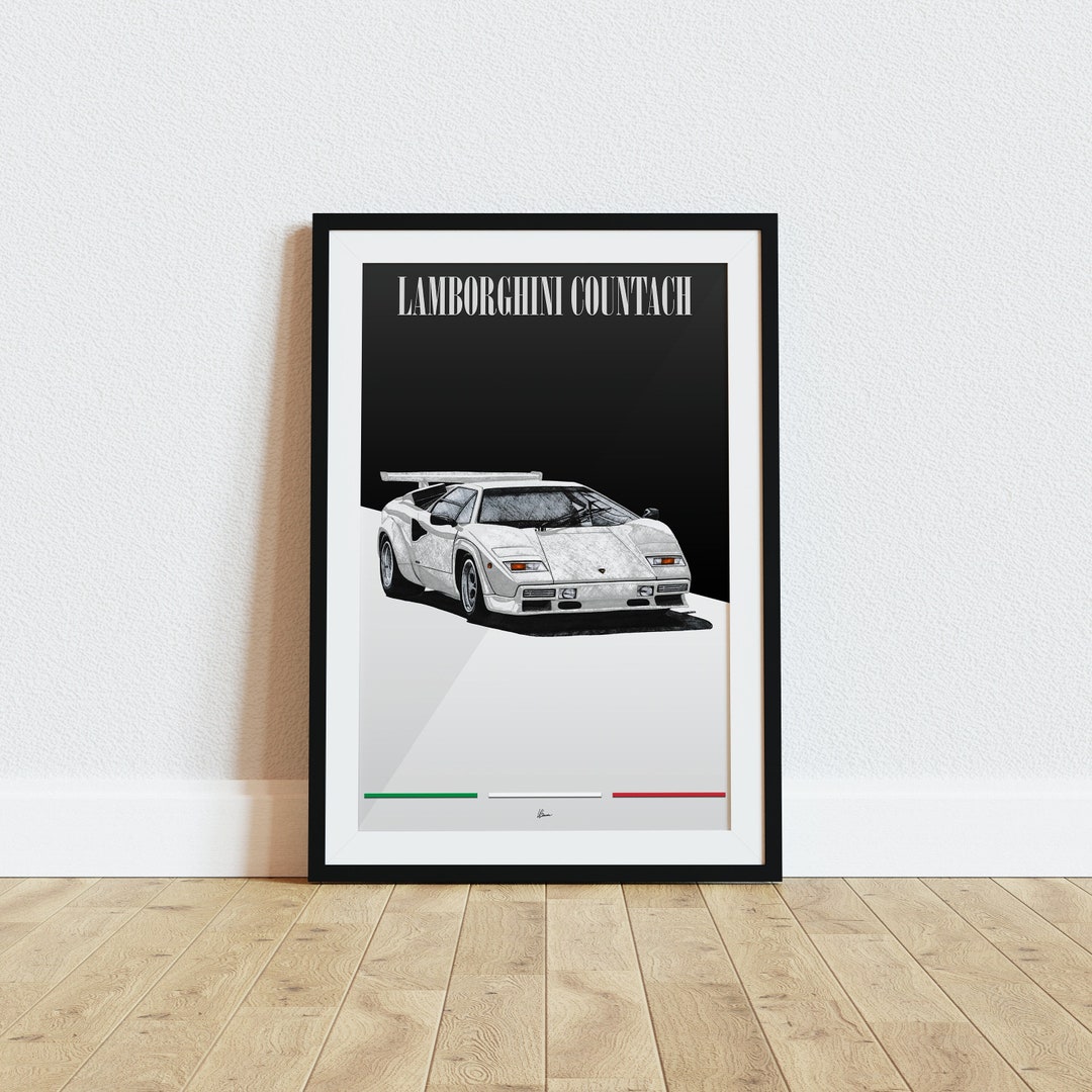 Lamborghini Countach Poster White 1970s Classic Supercars Wall Art - Etsy