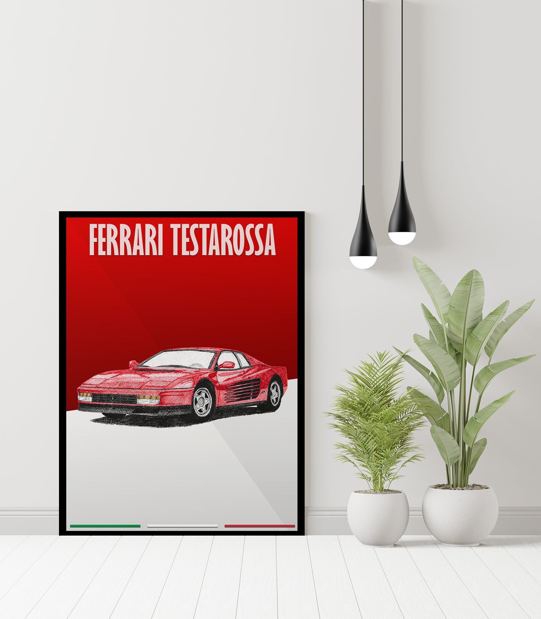 Ferrari Testarossa Poster Red 1980s Classic Supercars Wall Art - Etsy