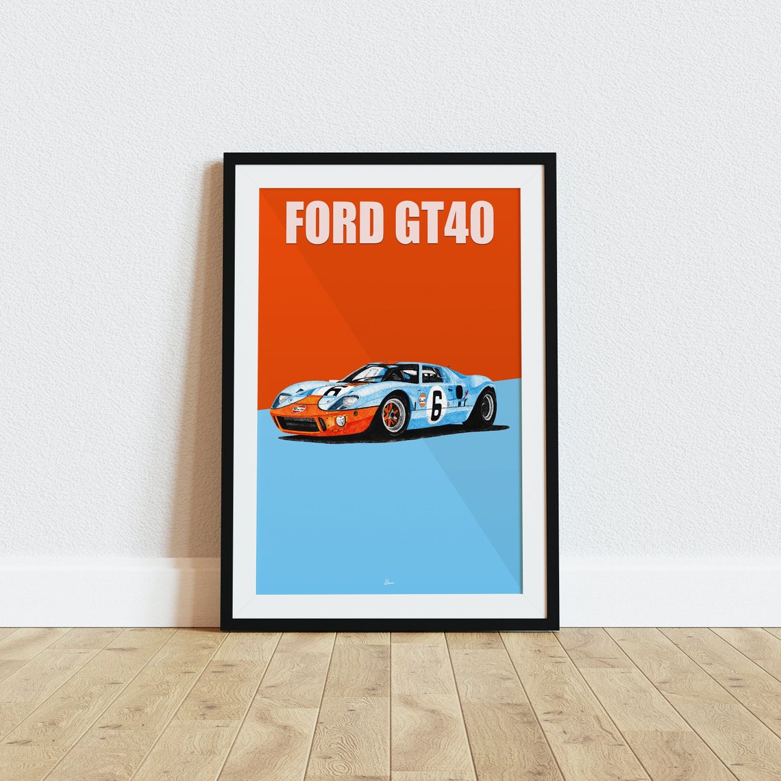 Ford GT40 Gulf Livery Poster Racing Icons: Le Mans Prototypes Wall Art ...