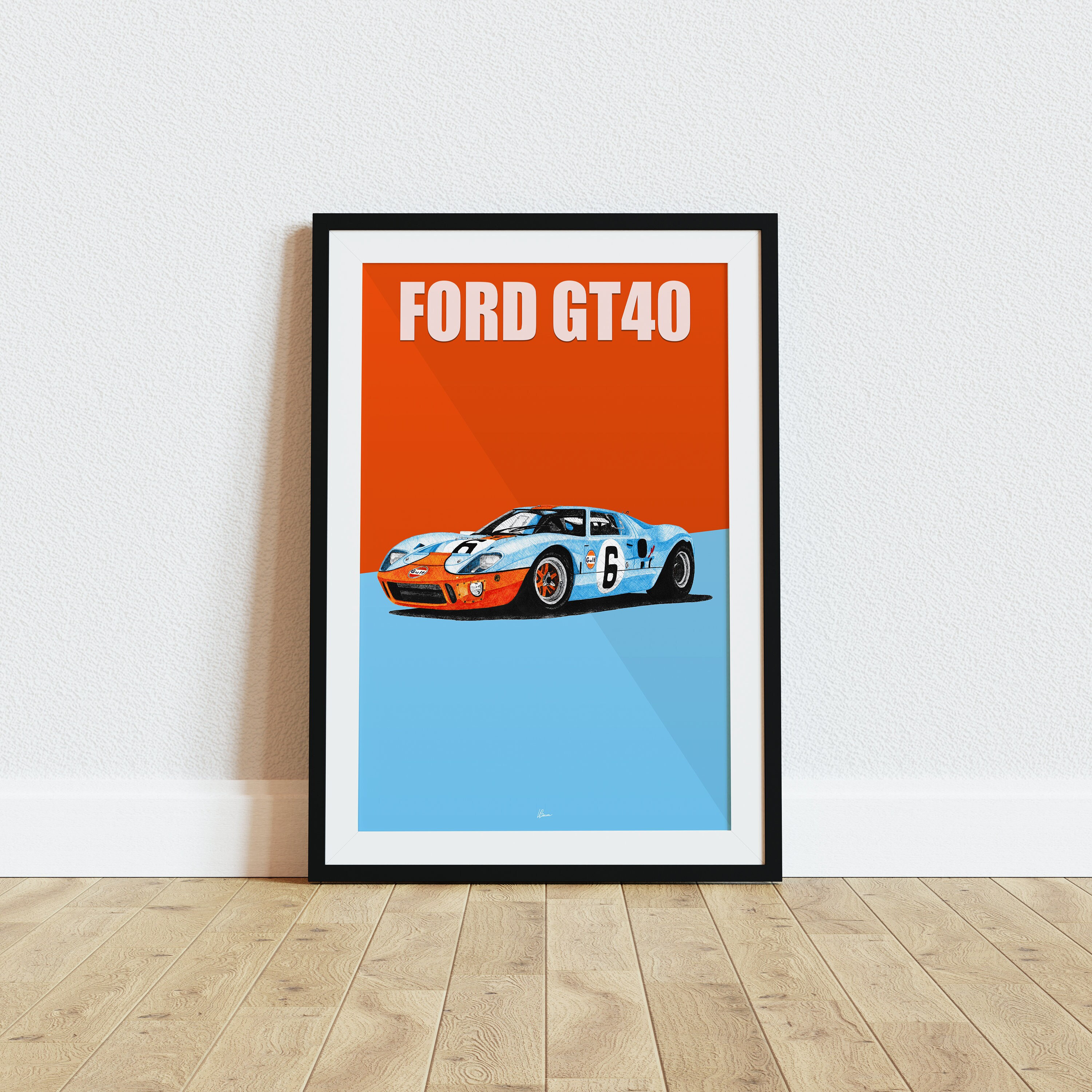 Ford GT40 Gulf Livery Poster Racing Icons: Le Mans Prototypes Wall Art ...