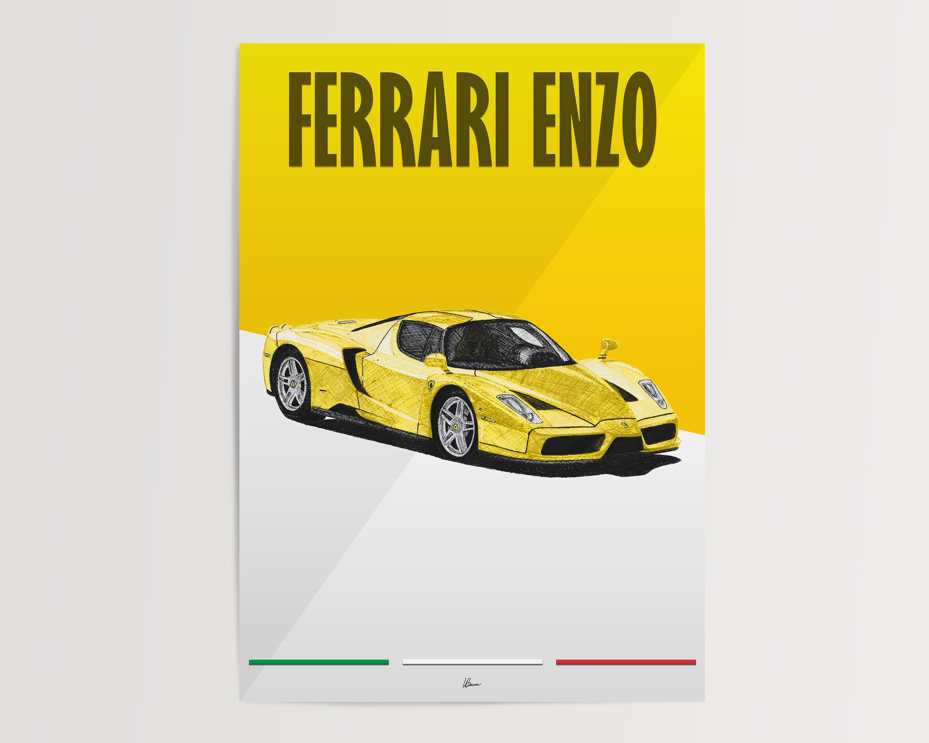 Ferrari Enzo Poster Yellow 2000s Modern Supercars Wall Art - Etsy