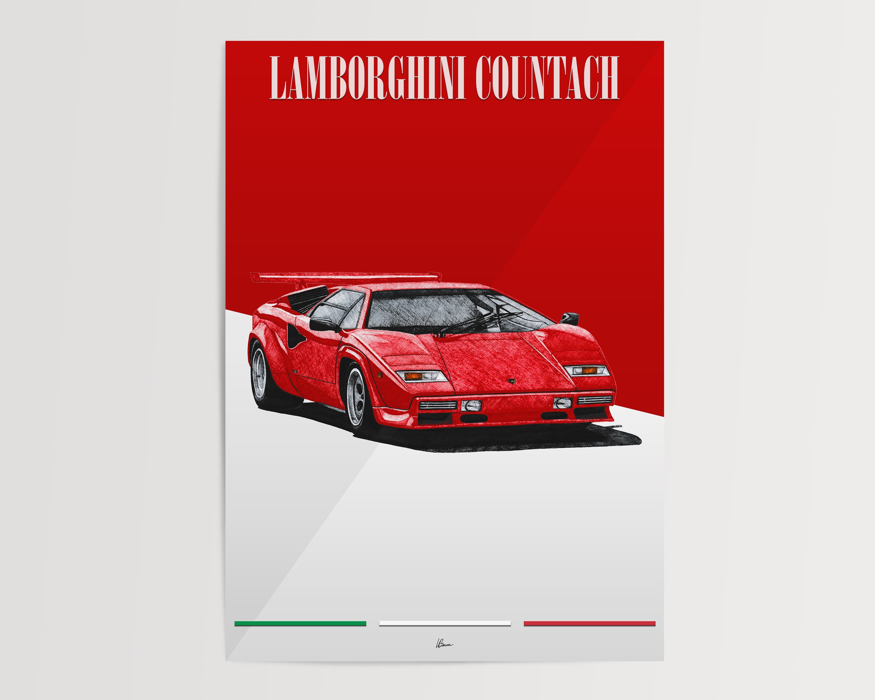 Lamborghini Countach Poster Red